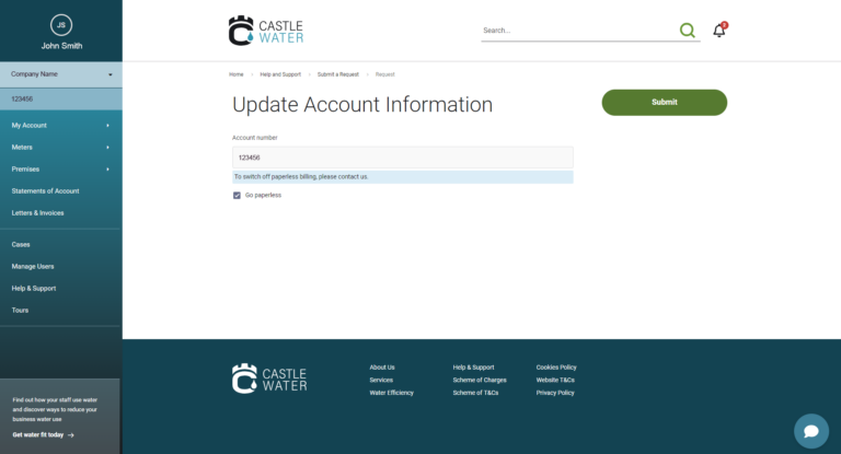 Manage Your Account Online | Castle Water